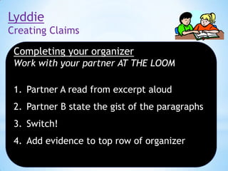 Lyddie: Lesson eleven, Unit 1 | PPTX