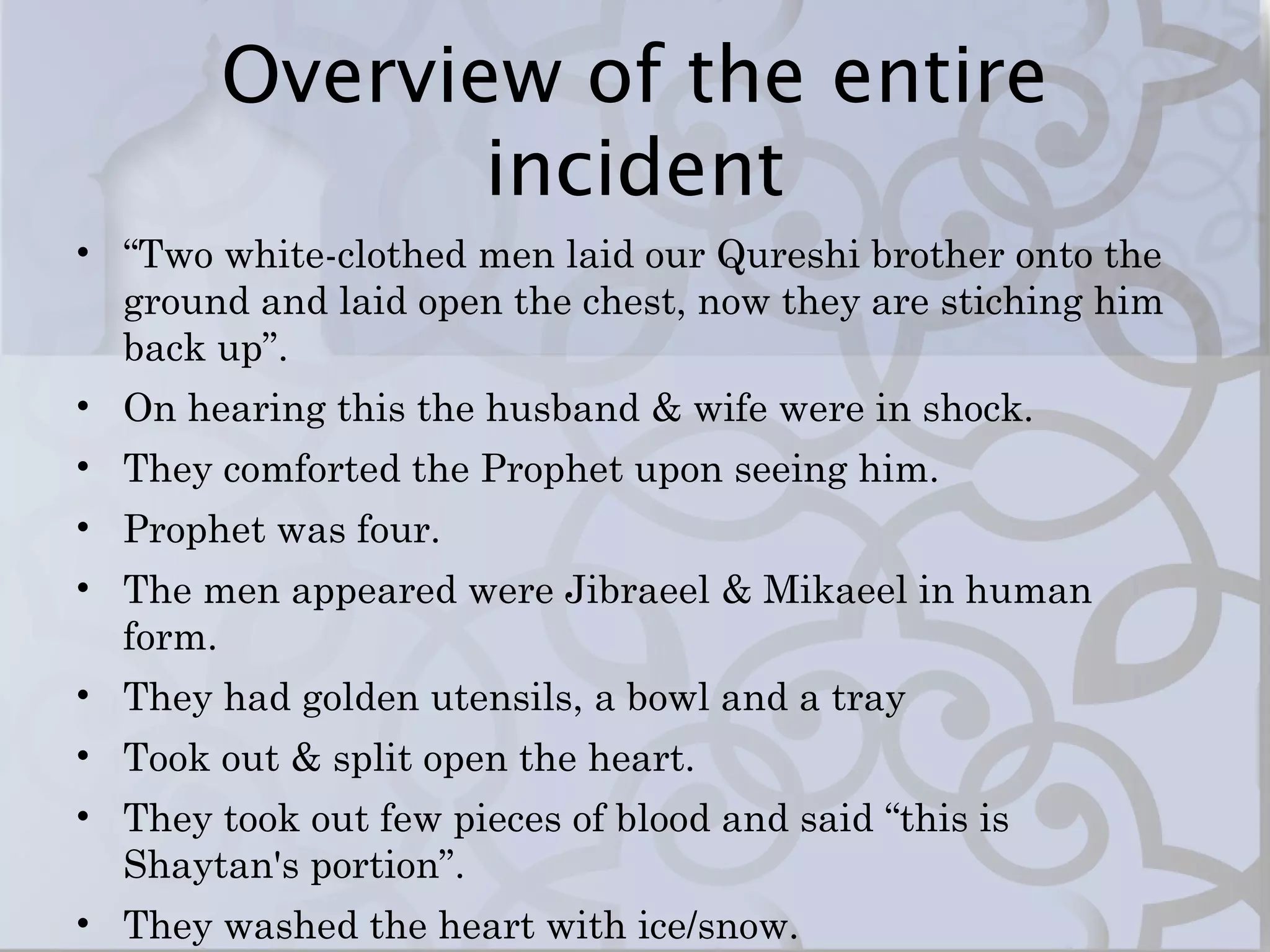 Lesson Eleven - Miracle of the Prophet - Splitting of the chest | PPT