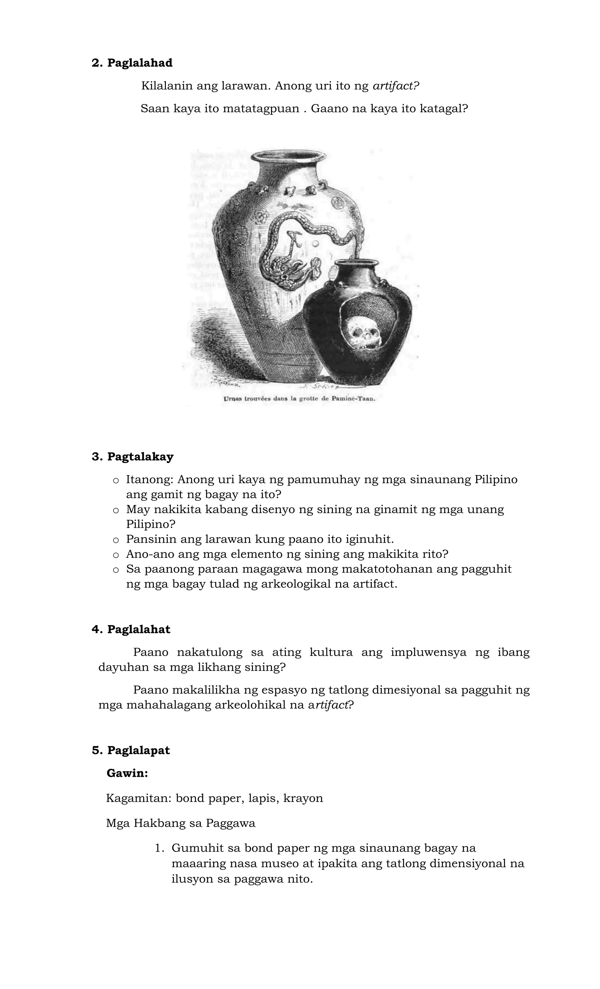 Lesson exemplar (Arts 5-Aralin 6-Q1) | PDF