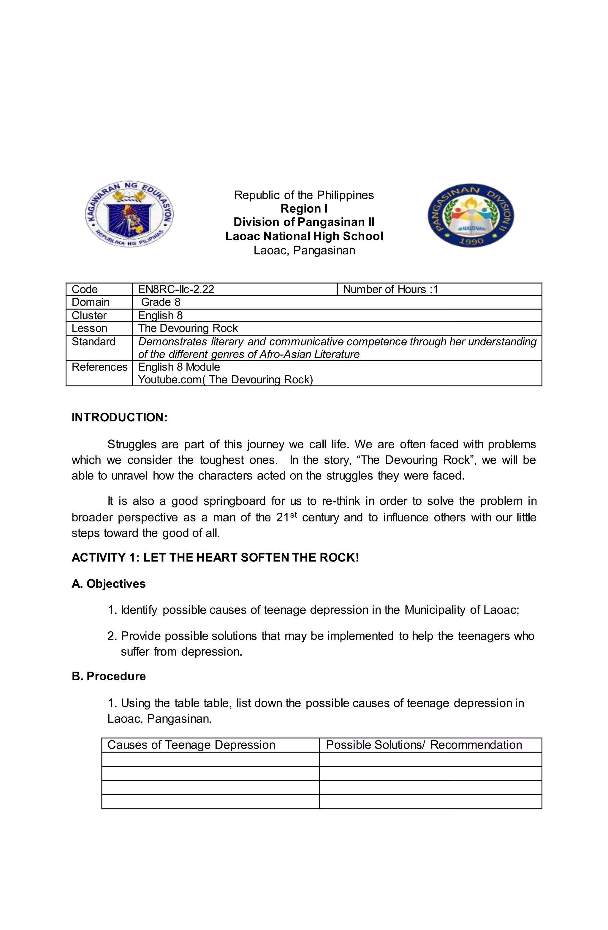 Lesson exemplar in english 8 7 es | DOCX