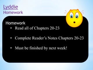 Lyddie: Lesson fifteen, Unit 1 | PPTX