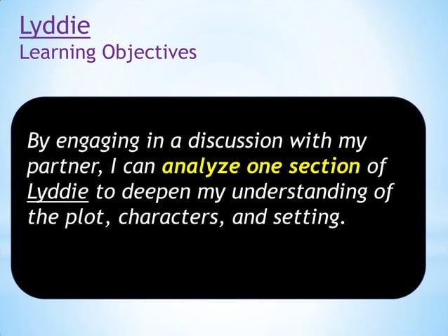 Lyddie: Lesson five, Unit 1 | PPTX
