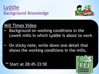 Lyddie: Lesson five, Unit 1 | PPTX