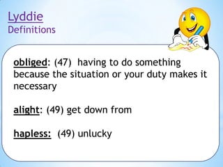 Lyddie: Lesson five, Unit 1 | PPTX