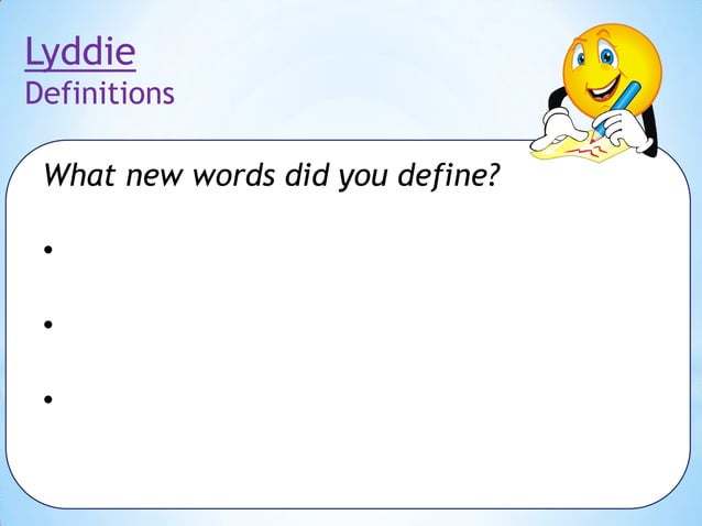 Lyddie: Lesson five, Unit 1 | PPTX