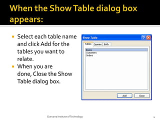 Lesson Five Building Table Relationships | PPTX | Databases | Computer ...