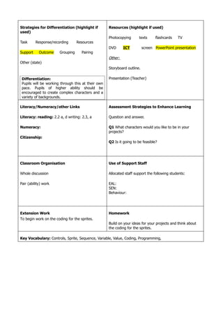 Lesson five plan | PDF