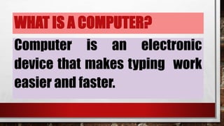 THE COMPUTER AND WHAT MAKES IT SPECIAL | PPTX | Computer Peripherals ...