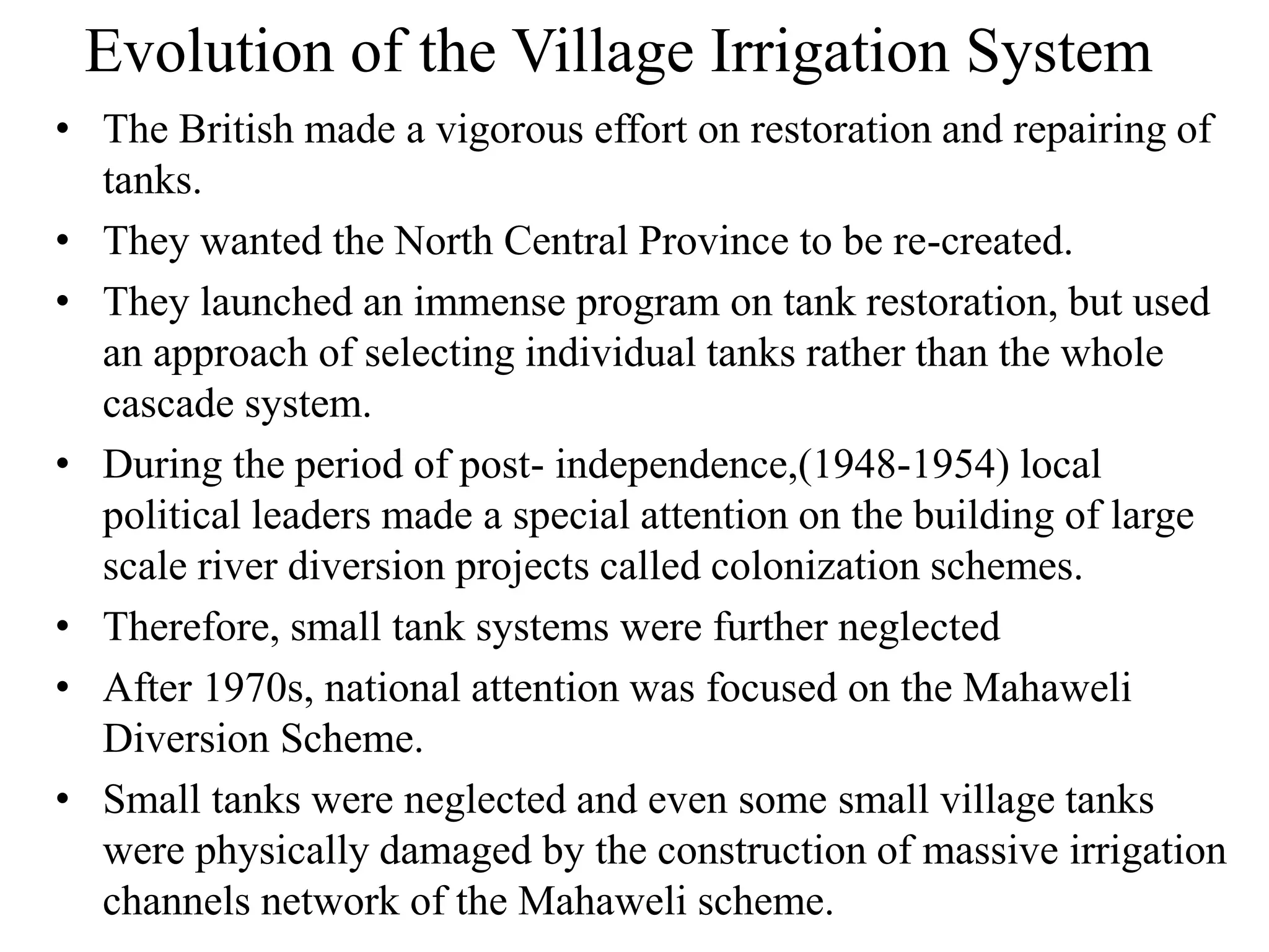 Lesson Four - Indigenous Village Irrigation Systems, traditional small ...