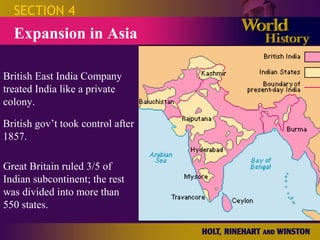 British Map Of Asia In Control