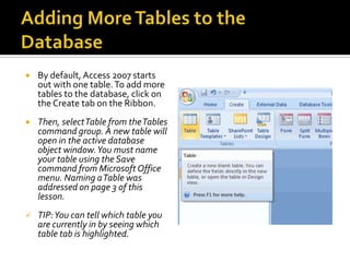 Lesson Four Setting Up Tables And Fields | PPTX
