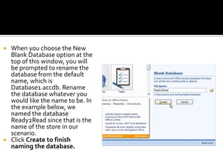 Lesson Four Setting Up Tables And Fields | PPTX