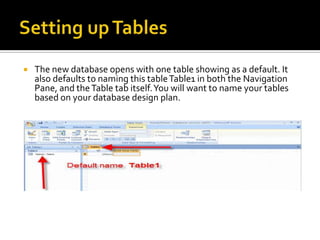 Lesson Four Setting Up Tables And Fields | PPTX