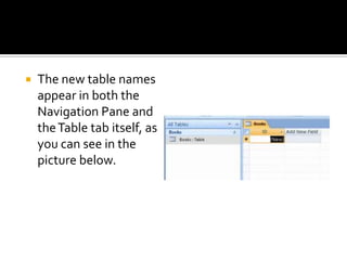Lesson Four Setting Up Tables And Fields | PPTX