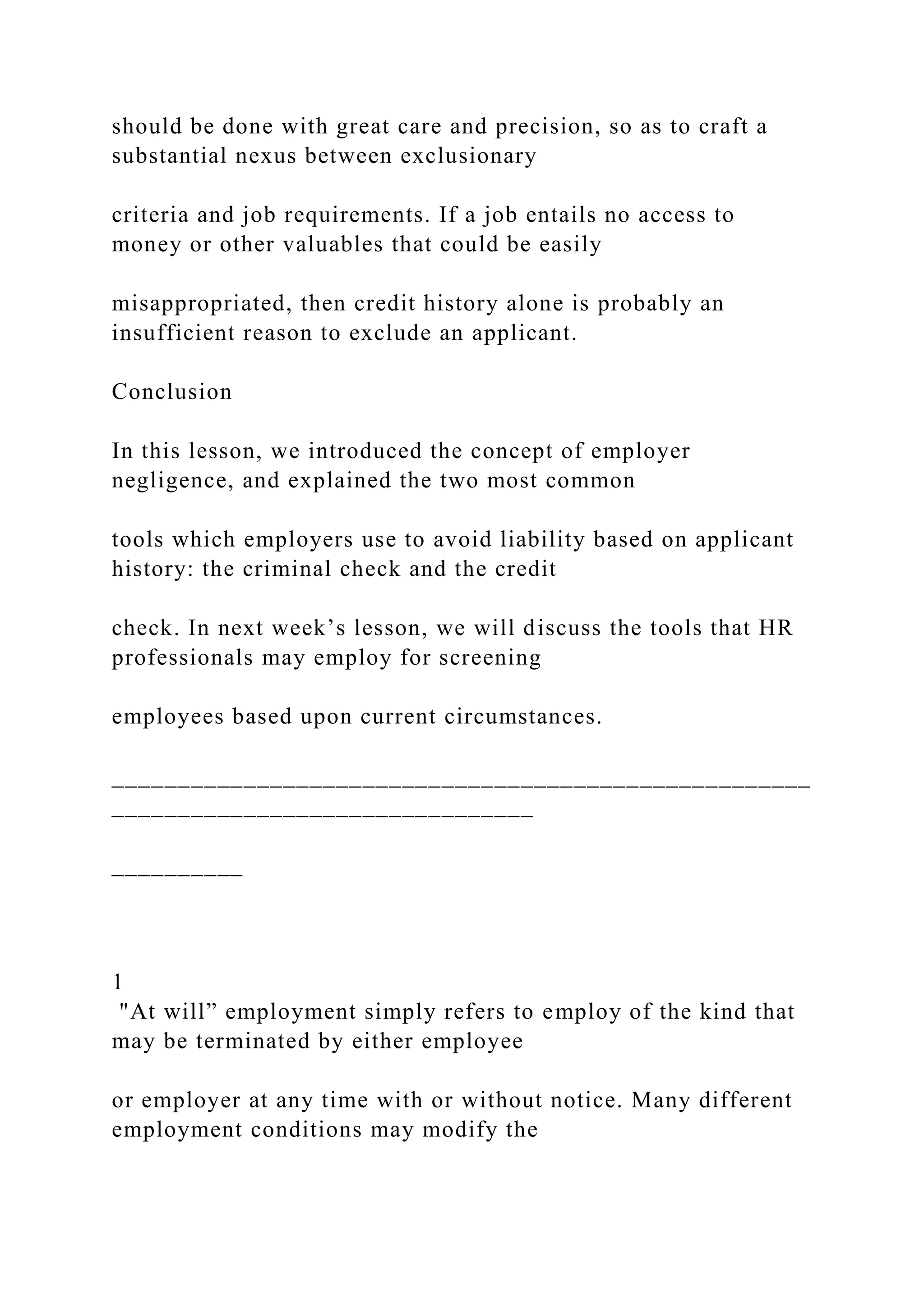 Lesson Four Employer Negligence - Part I In the first thr.docx