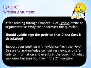 Lyddie: Lesson fourteen, Unit 1 | PPTX