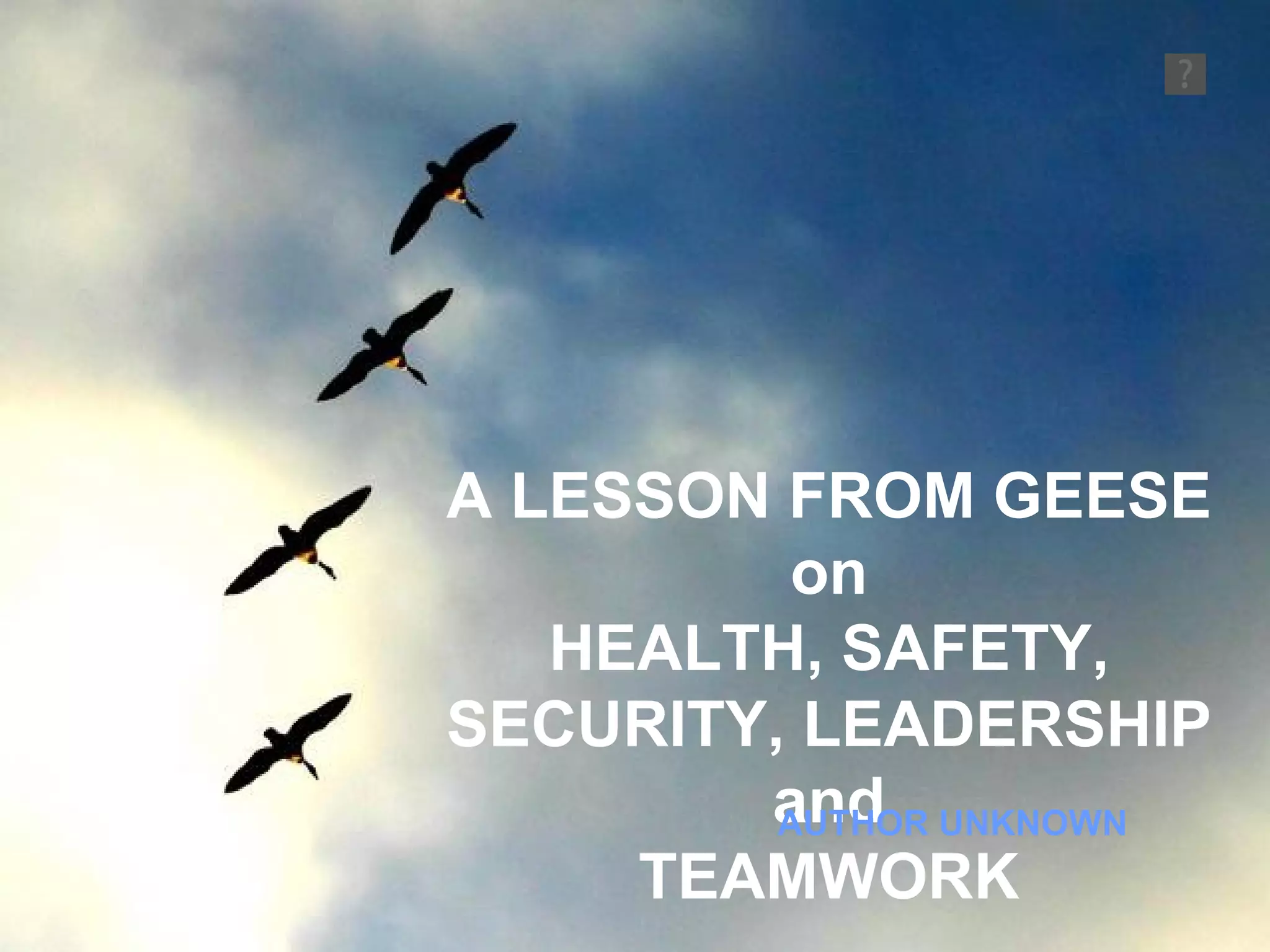 Lesson From Geese | PPT