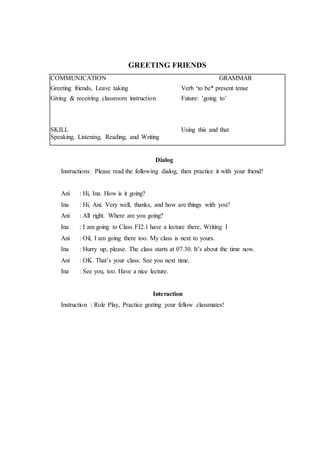 Lesson general english | DOCX