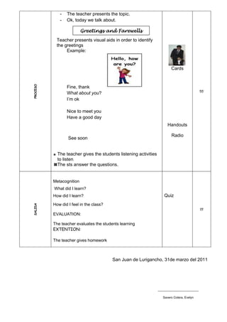 Lesson greting | DOCX