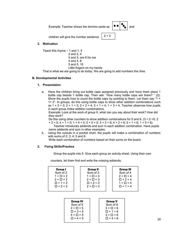 Lesson guide. elementary mathematics grade 1 | PDF