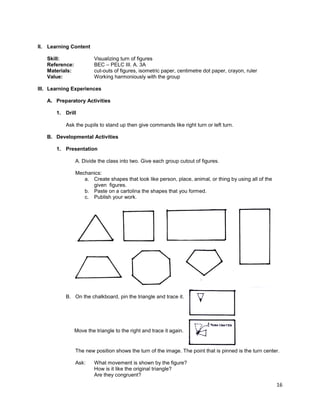 Lesson guide gr. 3 chapter iii -geometry v1.0 | PDF