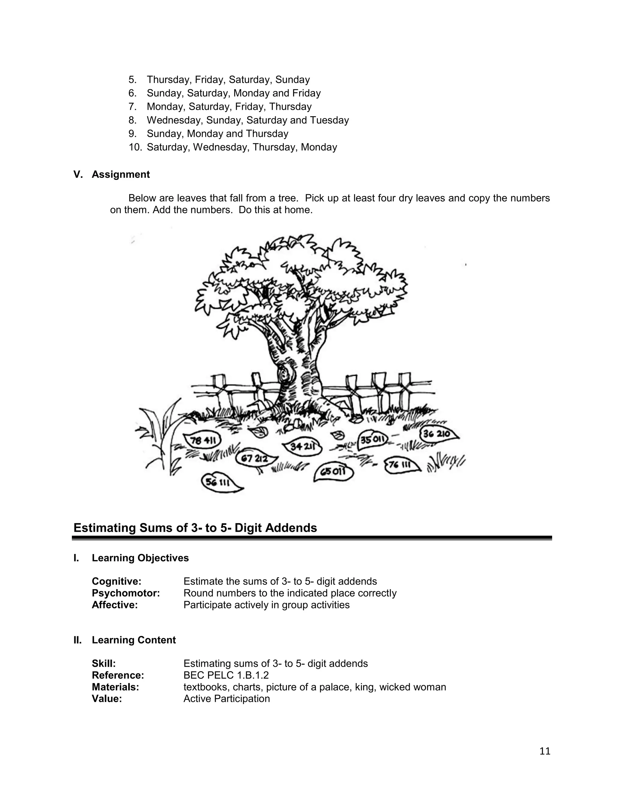 Lesson guide gr. 3 chapter i -addition v1.0 | PDF