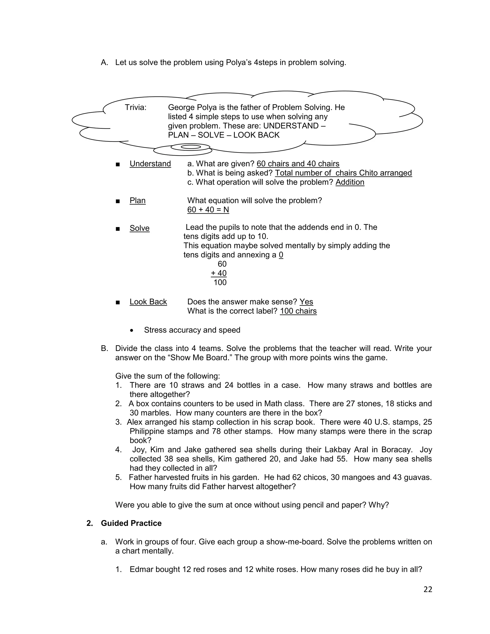 Lesson guide gr. 3 chapter i -addition v1.0 | PDF