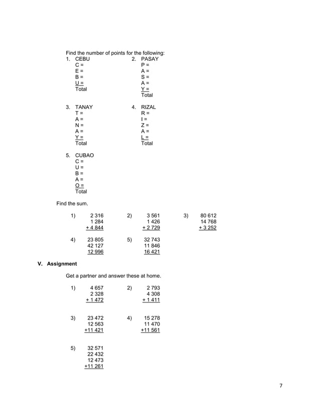 Lesson guide gr. 3 chapter i -addition v1.0 | PDF