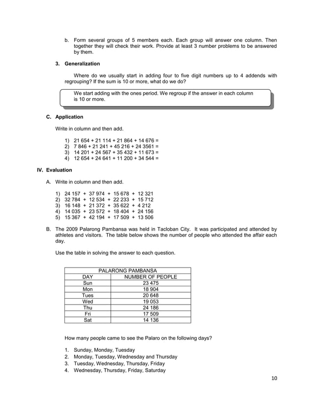Lesson guide gr. 3 chapter i -addition v1.0 | PDF