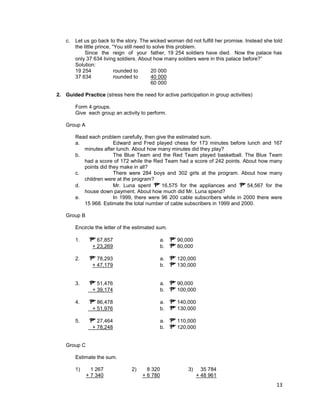 Lesson guide gr. 3 chapter i -addition v1.0 | PDF