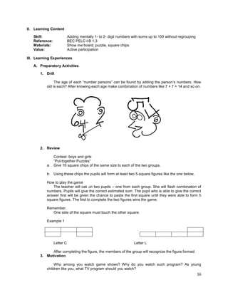 Lesson guide gr. 3 chapter i -addition v1.0 | PDF