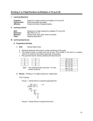 Lesson guide gr. 3 chapter i -division v1.0 | PDF