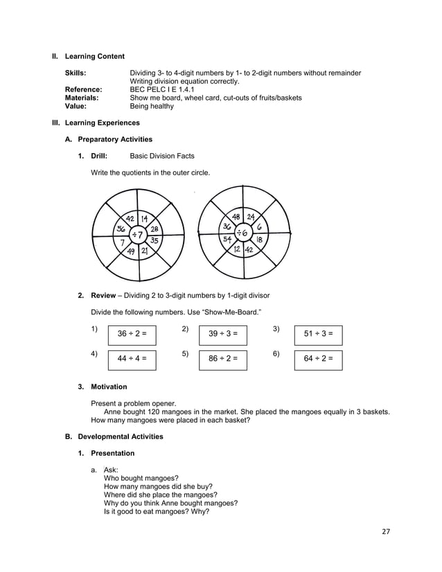 Lesson guide gr. 3 chapter i -division v1.0 | PDF