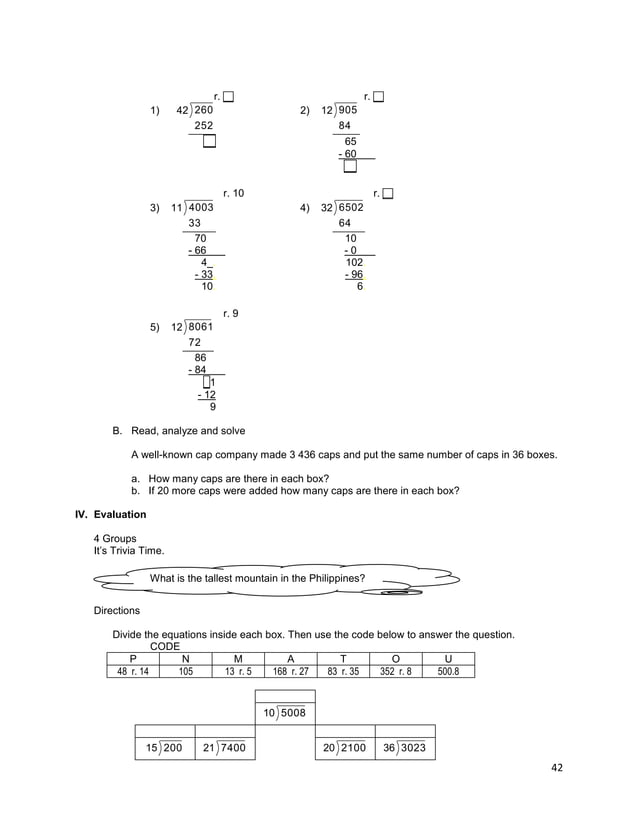 Lesson guide gr. 3 chapter i -division v1.0 | PDF