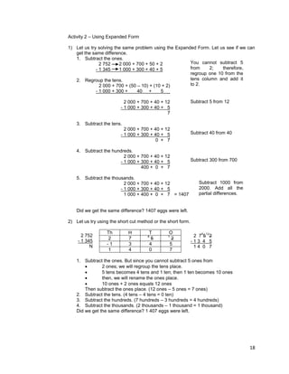 Lesson guide gr. 3 chapter i -subtraction v1.0 | PDF