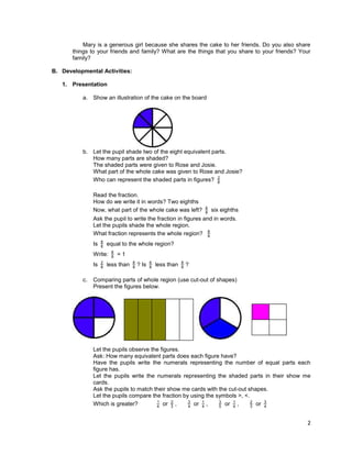 Lesson guide gr. 3 chapter ii -rational numbers, fractions v1.0 | PDF
