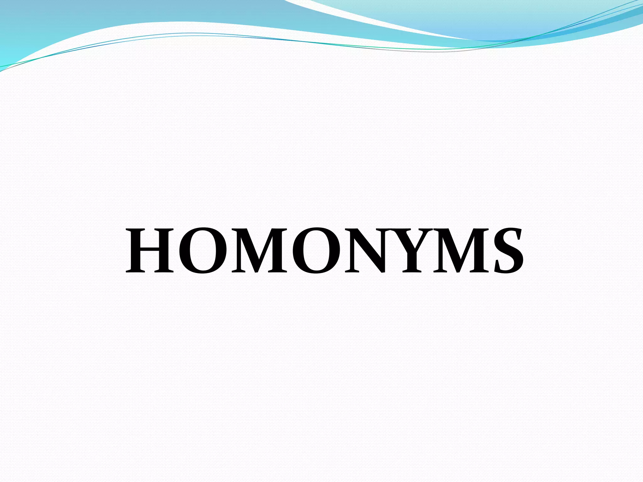 Homonyms | PPTX