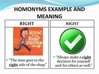 Homonyms | PPTX