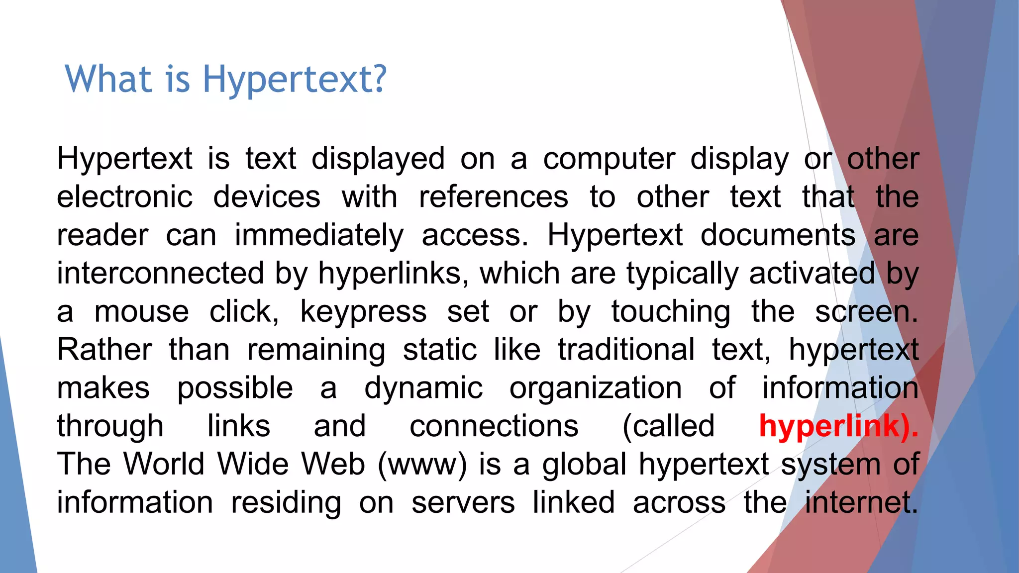 Lesson hypertext and intertext | PPTX