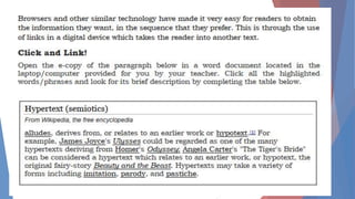 Lesson hypertext and intertext | PPTX