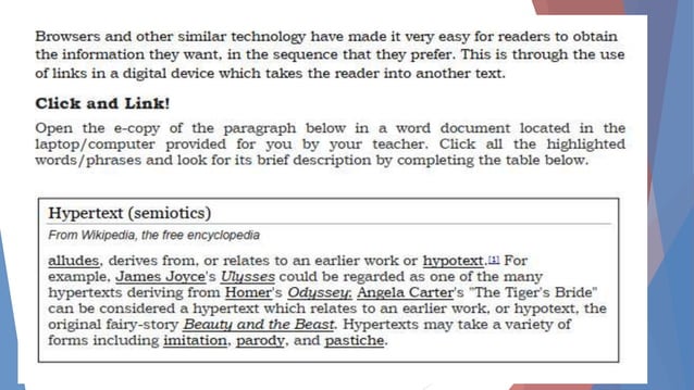 Lesson hypertext and intertext | PPTX