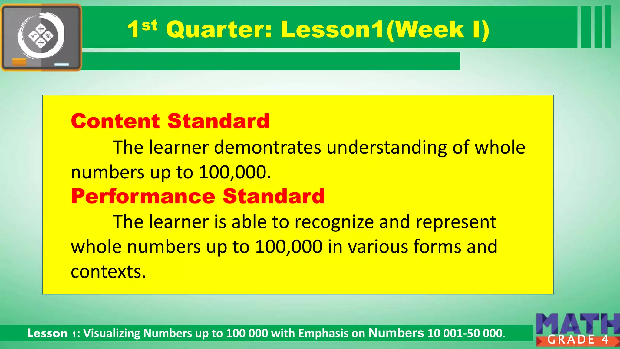 Math Grade 4 1st Quarter Lesson 1 | PPTX