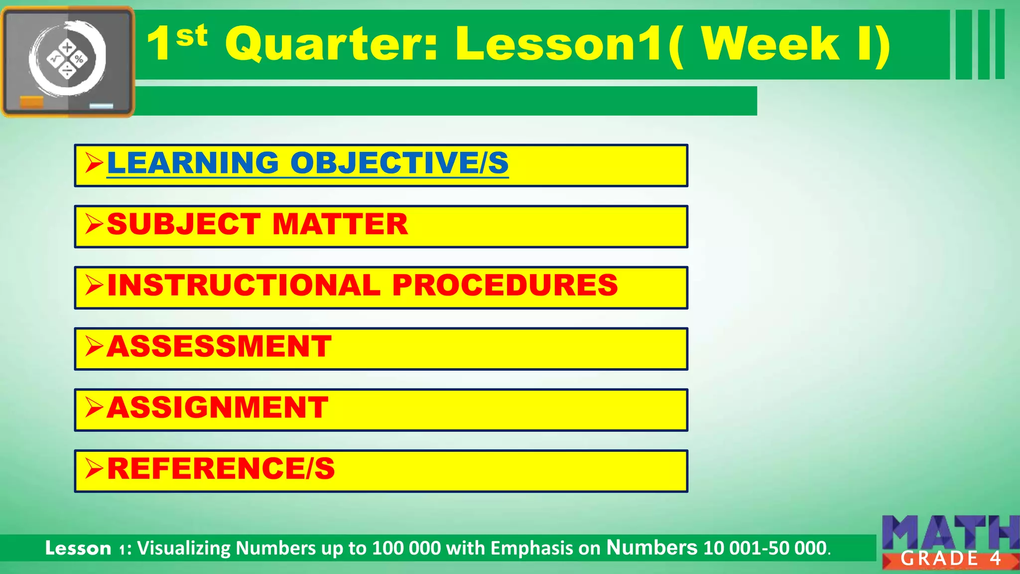 Math Grade 4 1st Quarter Lesson 1 | PPTX