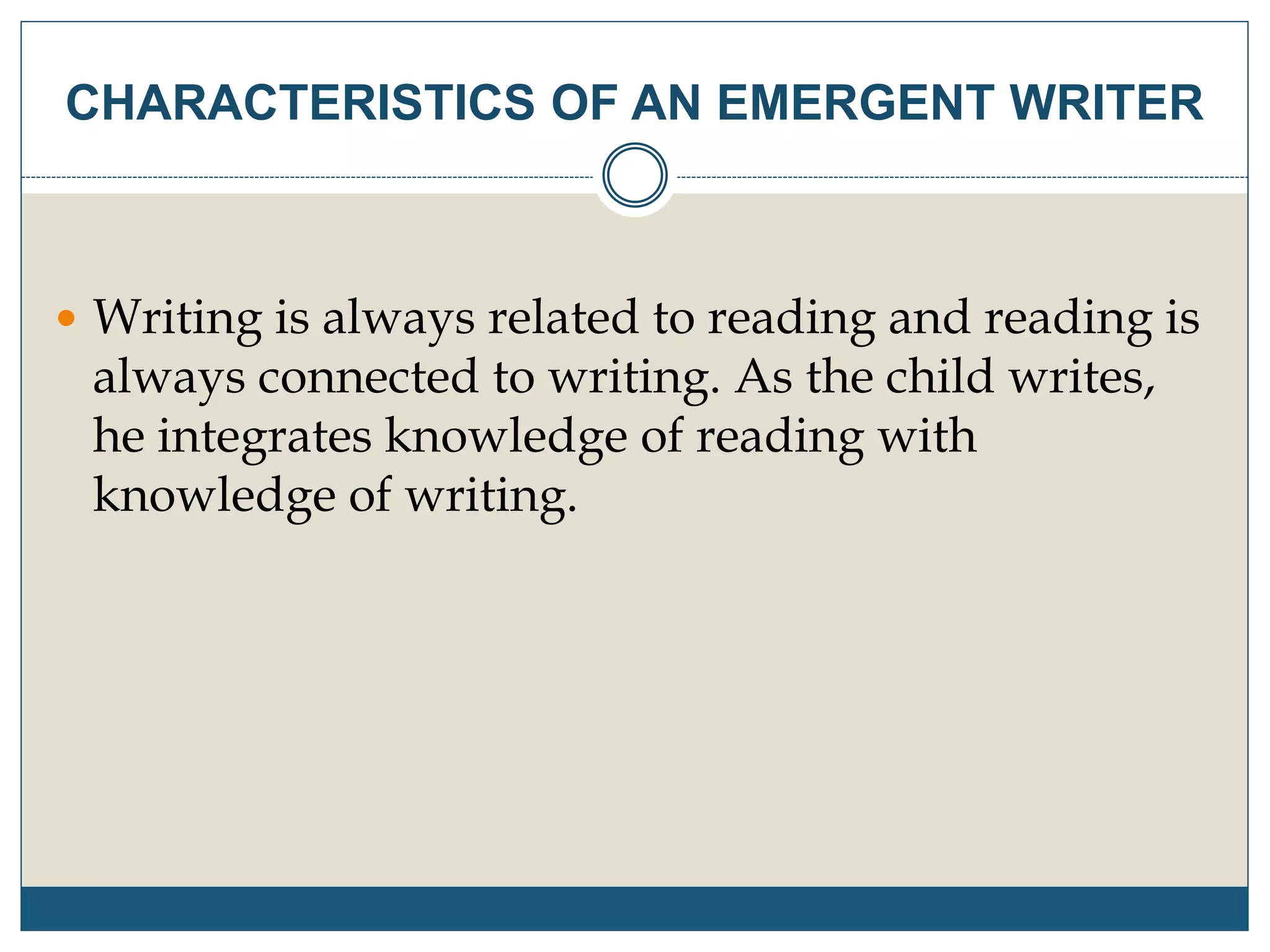 Emergent Reader and Emergent Writer | PPTX