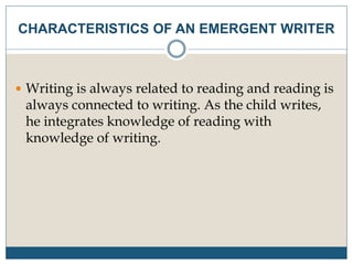 Emergent Reader and Emergent Writer | PPTX