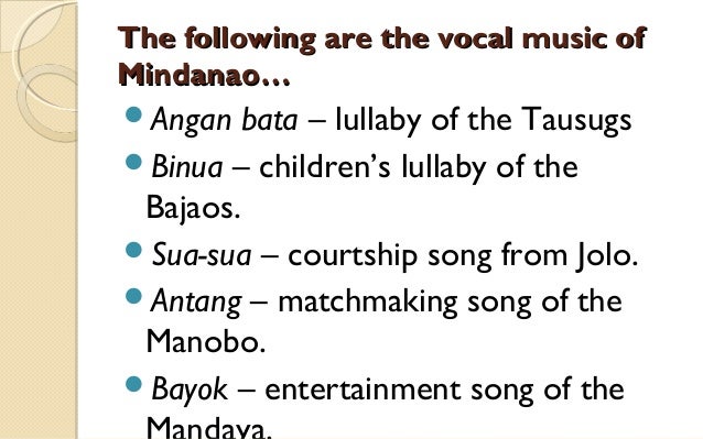 Lesson I Music of Mindanao