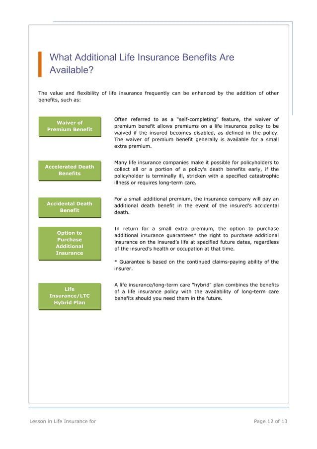 Lesson in life insurance | PDF