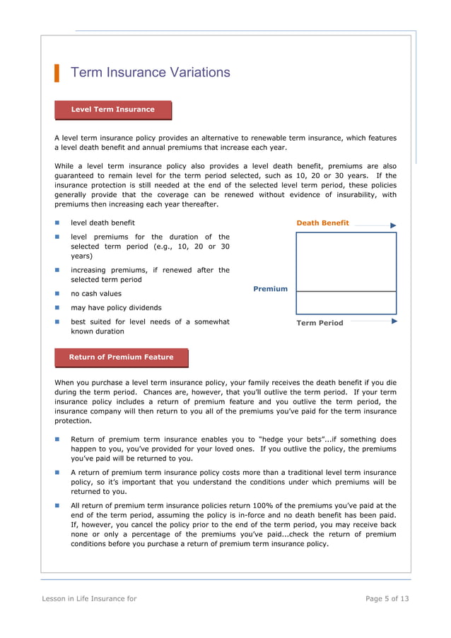 Lesson in life insurance | PDF