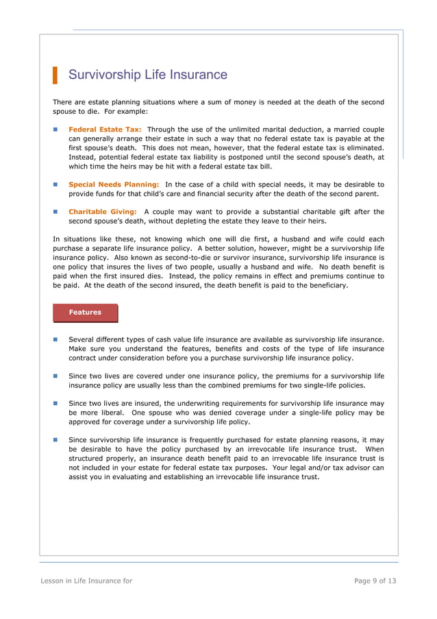 Lesson in life insurance | PDF