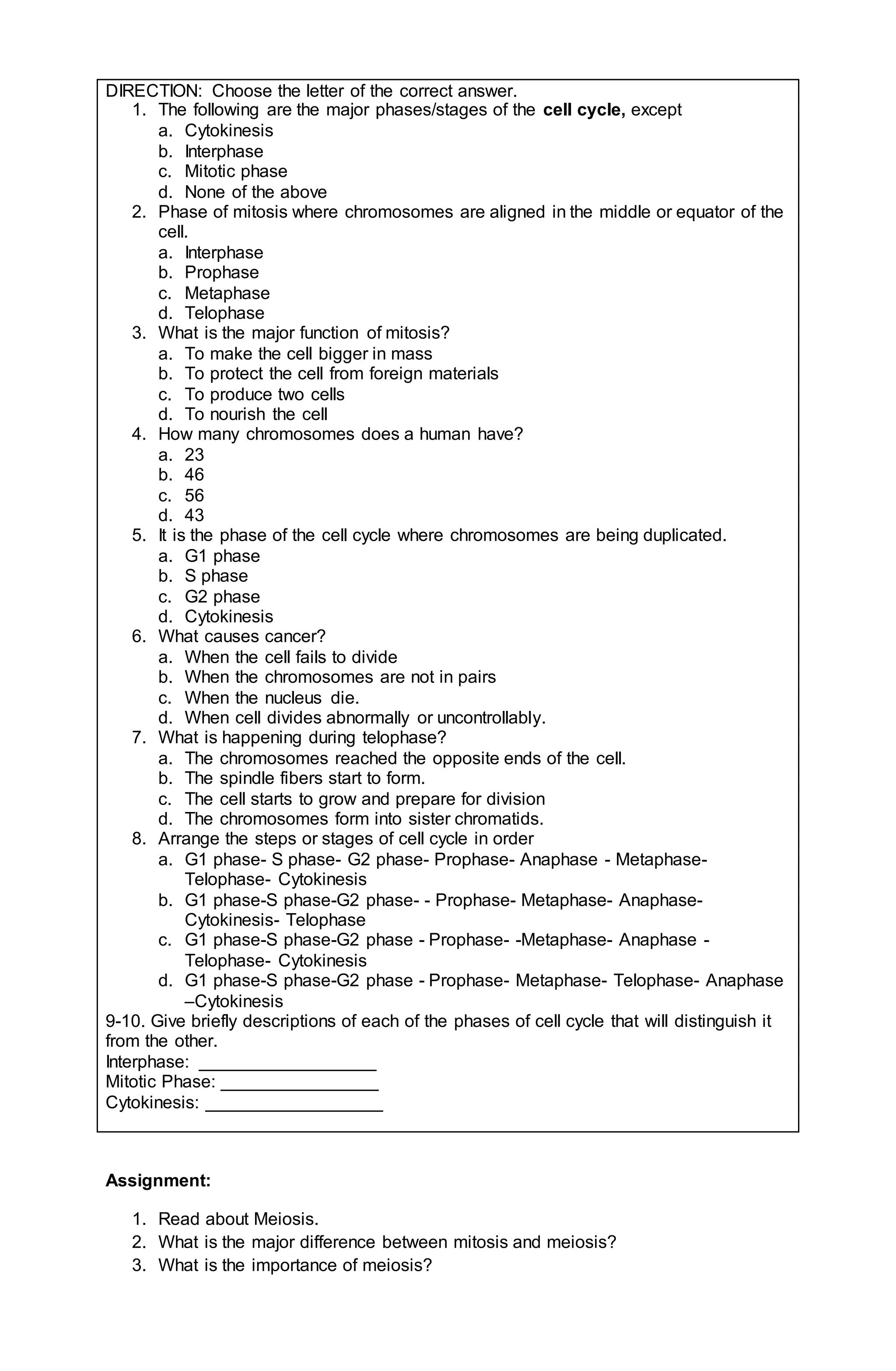 Lesson in science mitosis | DOCX